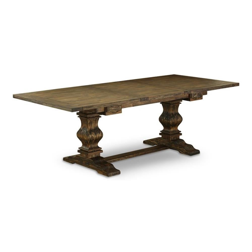 Pemberly Row Rectangular Wood Dining Table in Jacobean Brown - Walmart.com