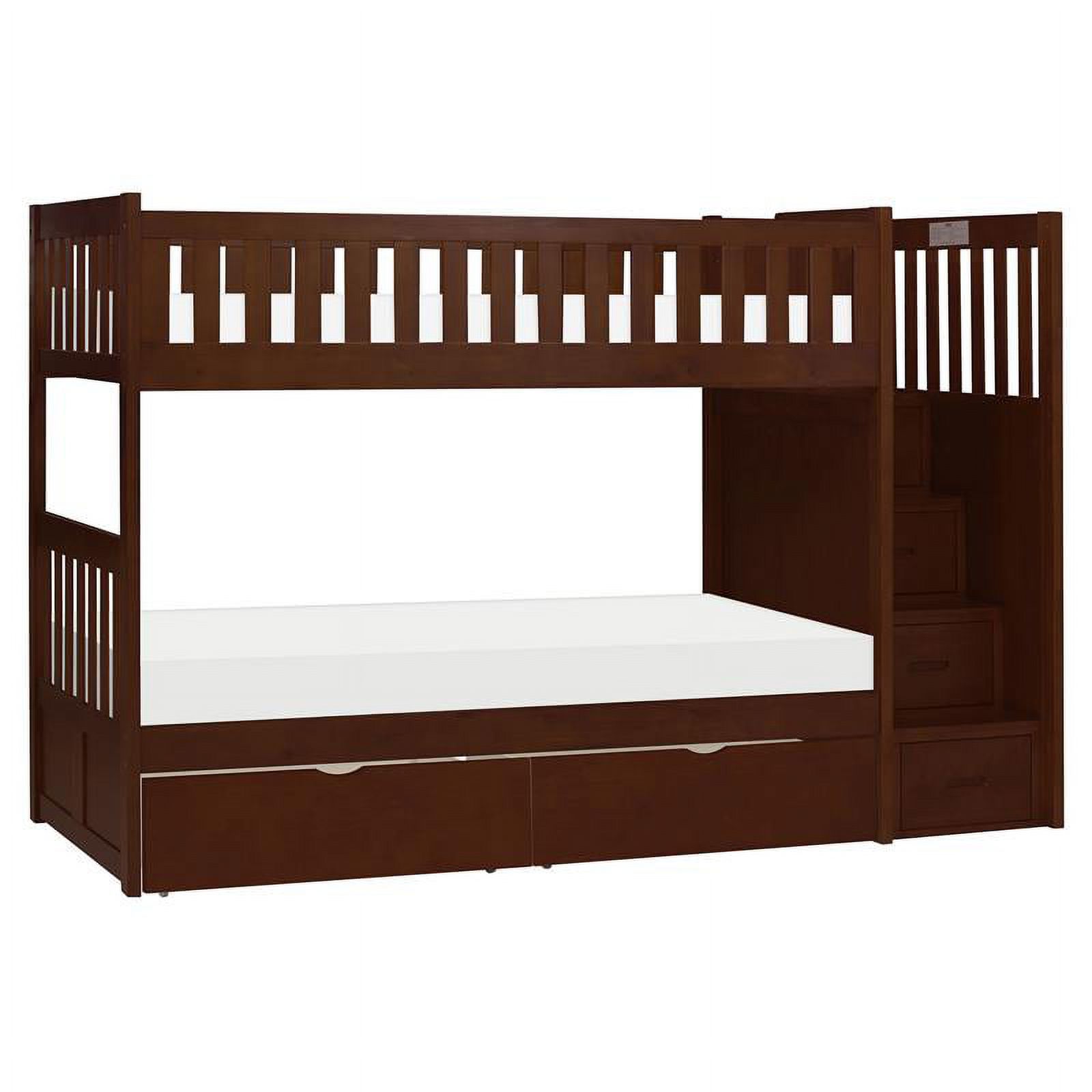 Pemberly Row Reversible Step Storage Wood Bunk Bed with Storage Boxes ...