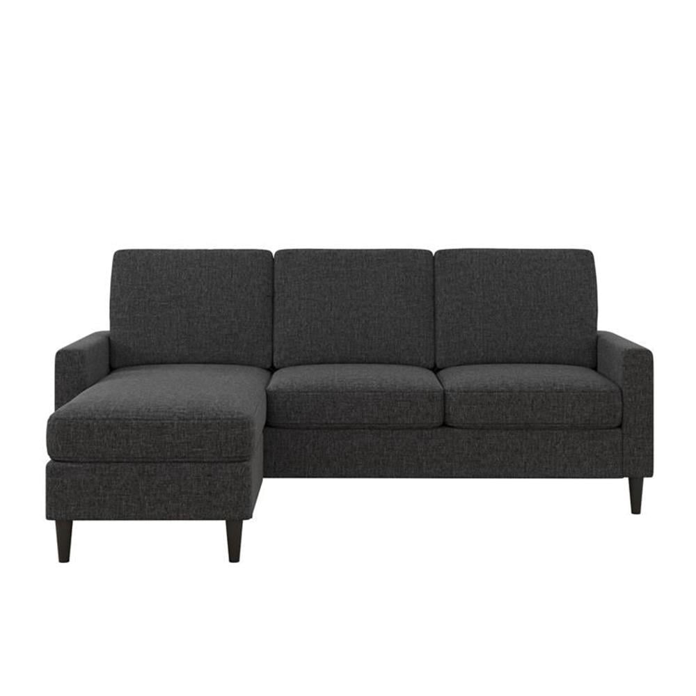 Pemberly Row Reversible Upholstered Sectional Sofa in Charcoal ...