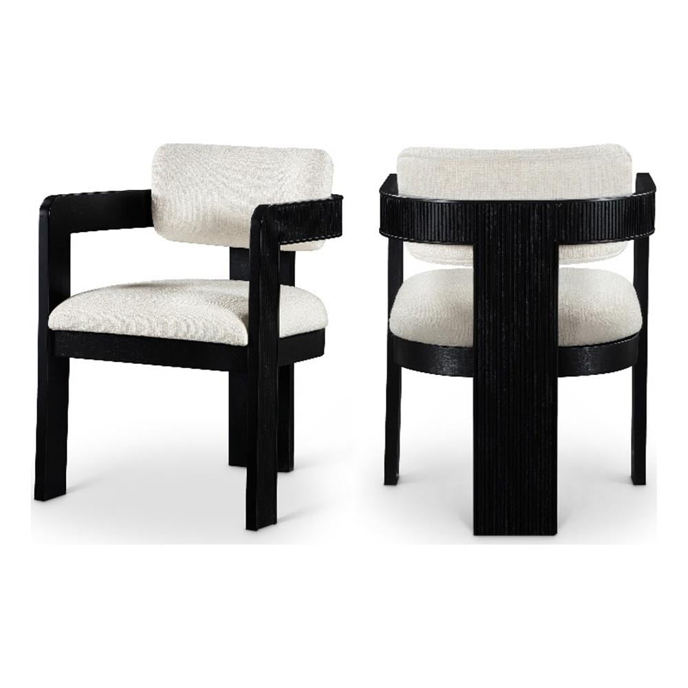Pemberly Row Rich Cream Linen Textured Fabric Dining Chairs (Set of 2 ...