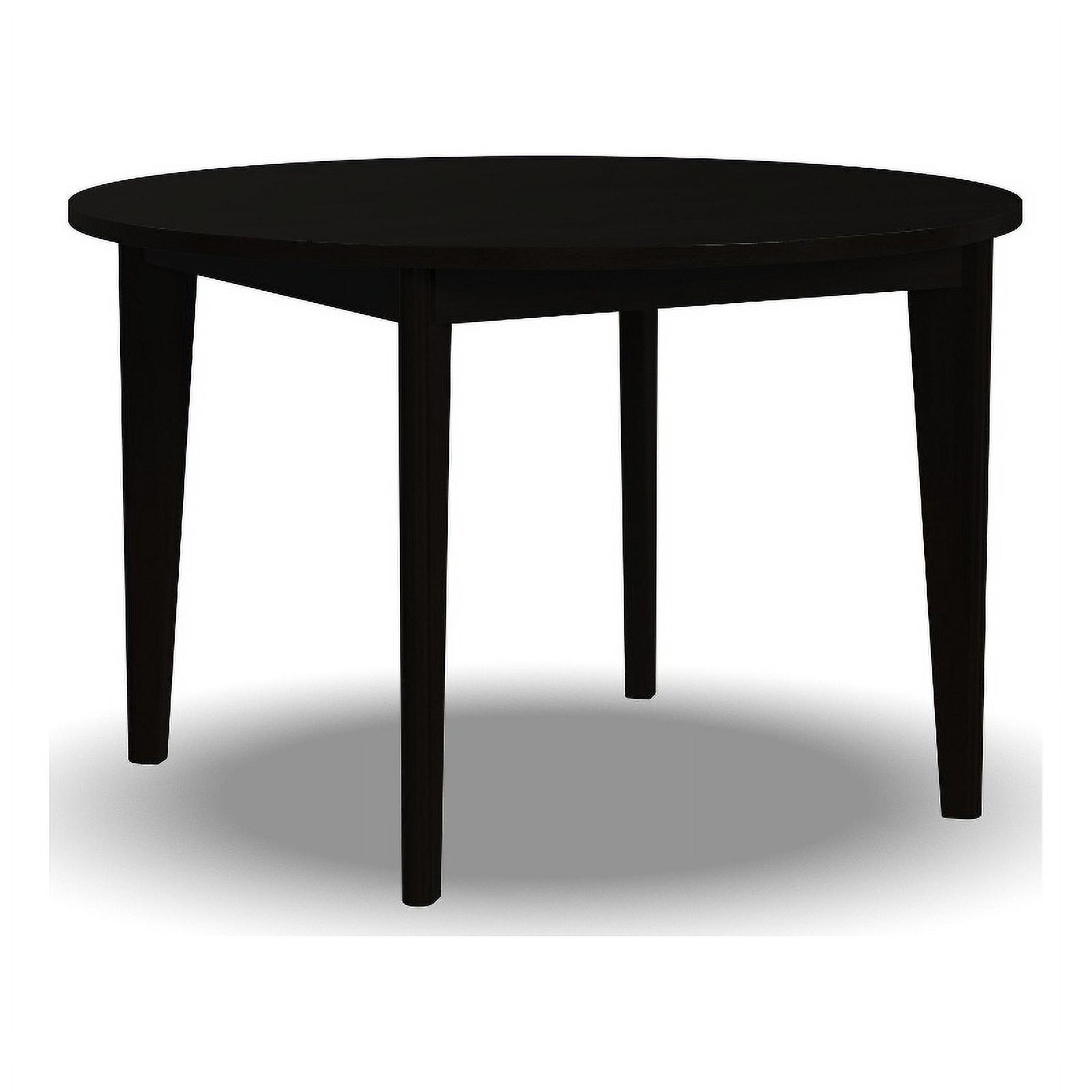 Pemberly Row Round Mid-Century Wood Dining Table in Black Finish ...