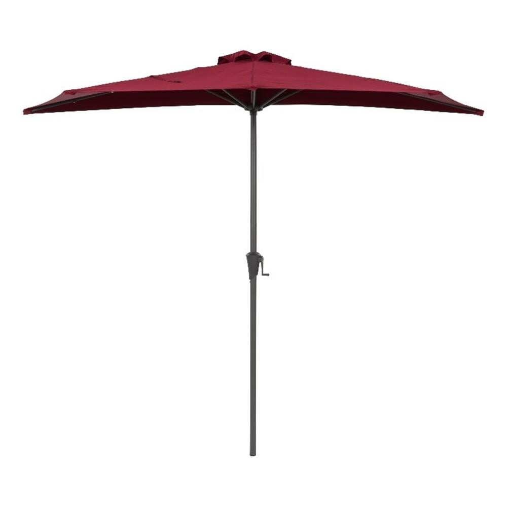 Pemberly Row Ruby Red UV Resistant Half Umbrella w Coated Steel / Metal ...