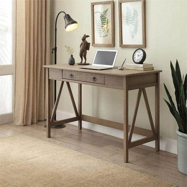 Pemberly Row Rustic Gray Desk - Walmart.com