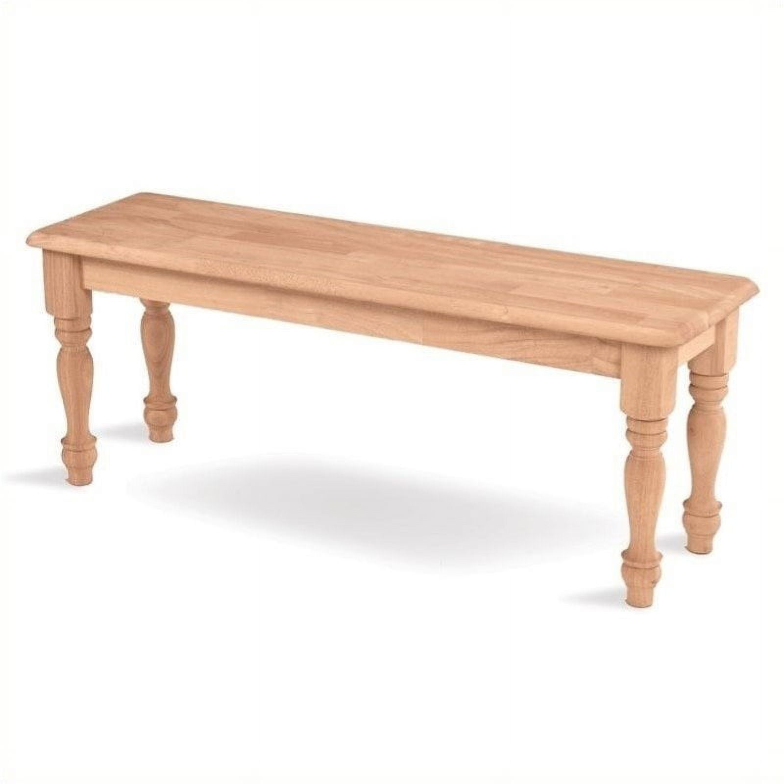 Pemberly Row Rustic Unfinished Wood Farmhouse Bench, Parawood, Easy to ...