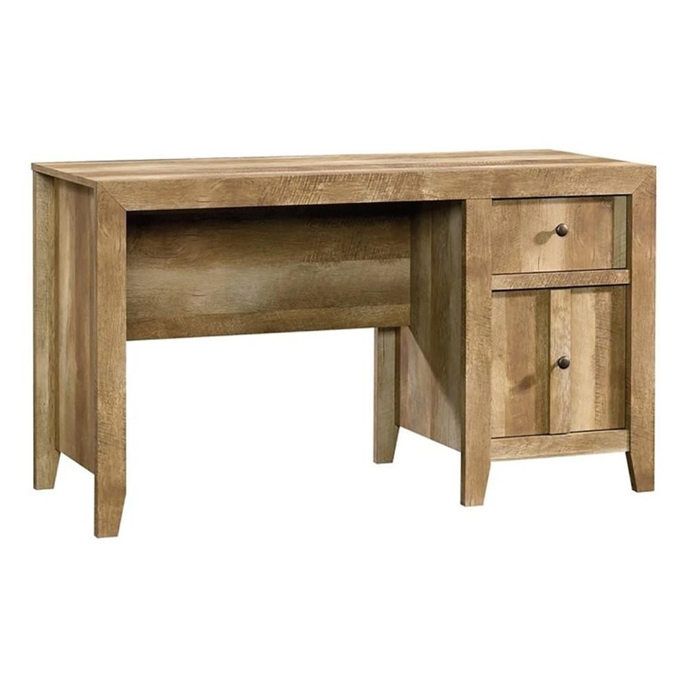 Pemberly Row Rustic Wood Computer Desk with Drawers in Craftsman Oak ...