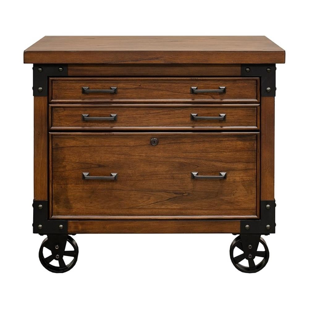 Pemberly Row Rustic Wood Lateral File With Legal/Letter File Drawer in ...