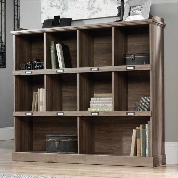 Pemberly Row Rustic Wood Short Book Shelves in Salt Oak - Walmart.com