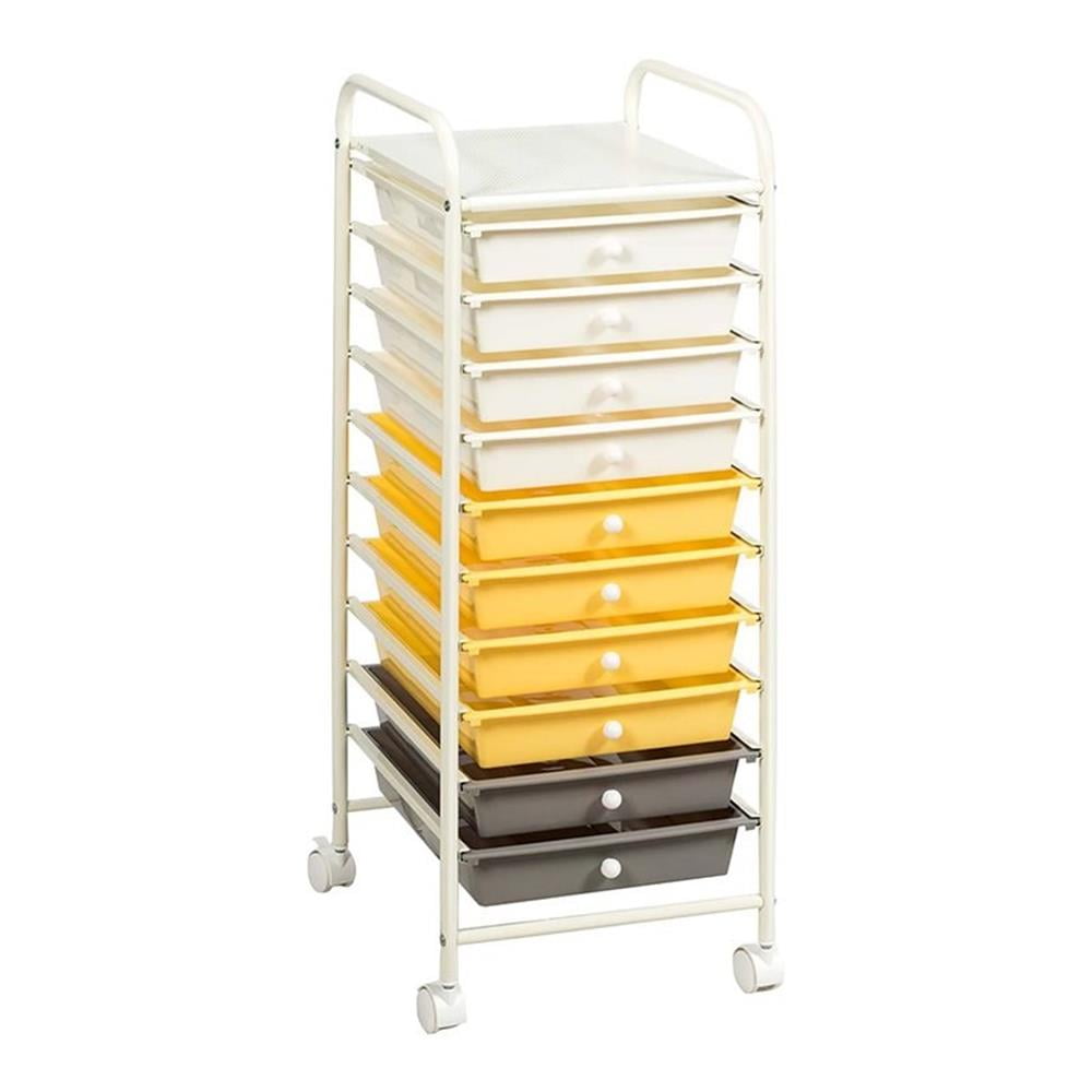Pemberly Row Scrapbook Paper Rolling Storage Cart with 10 Drawer in ...