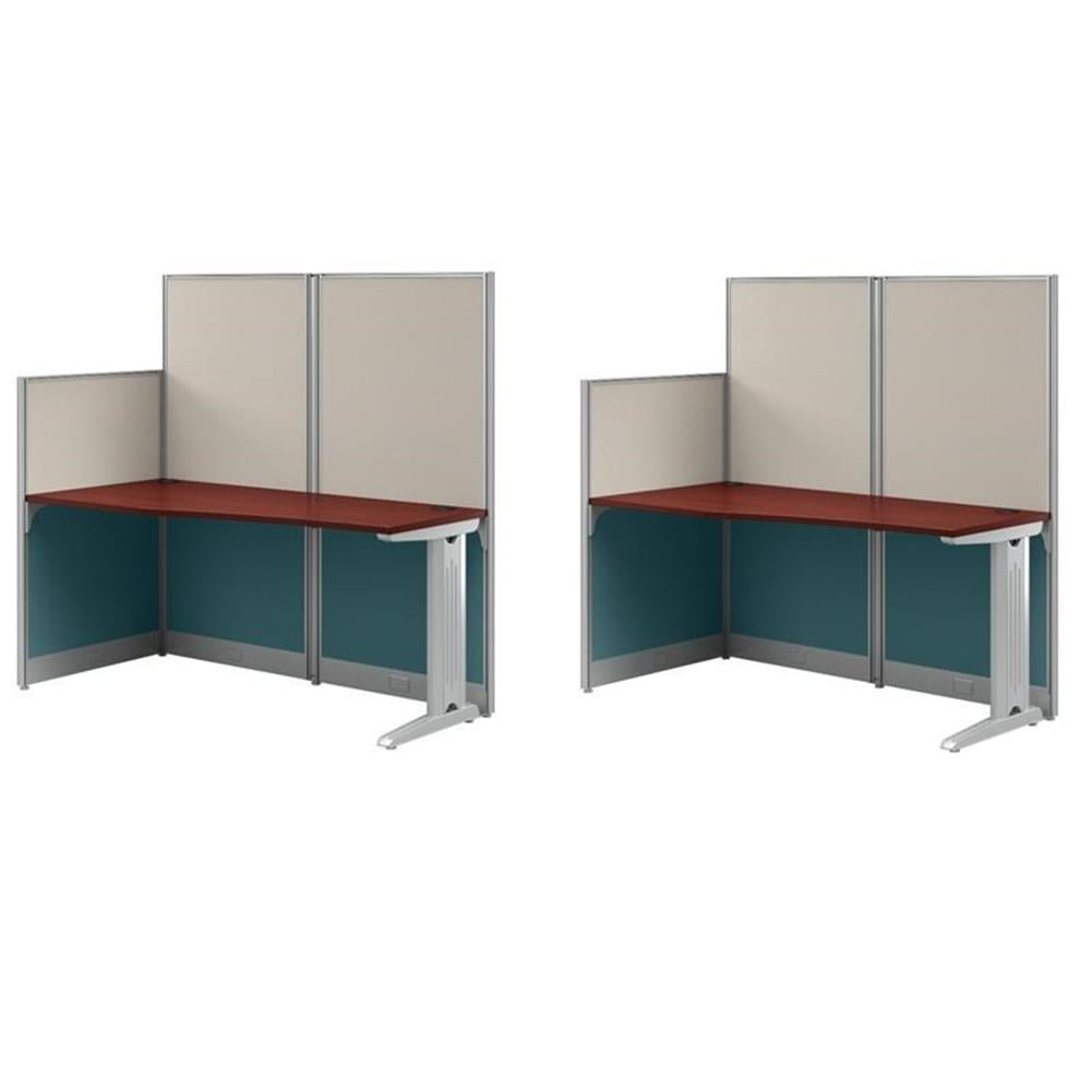 Pemberly Row Set of 2 Engineered Wood 65W Straight Cubicle Desk in ...