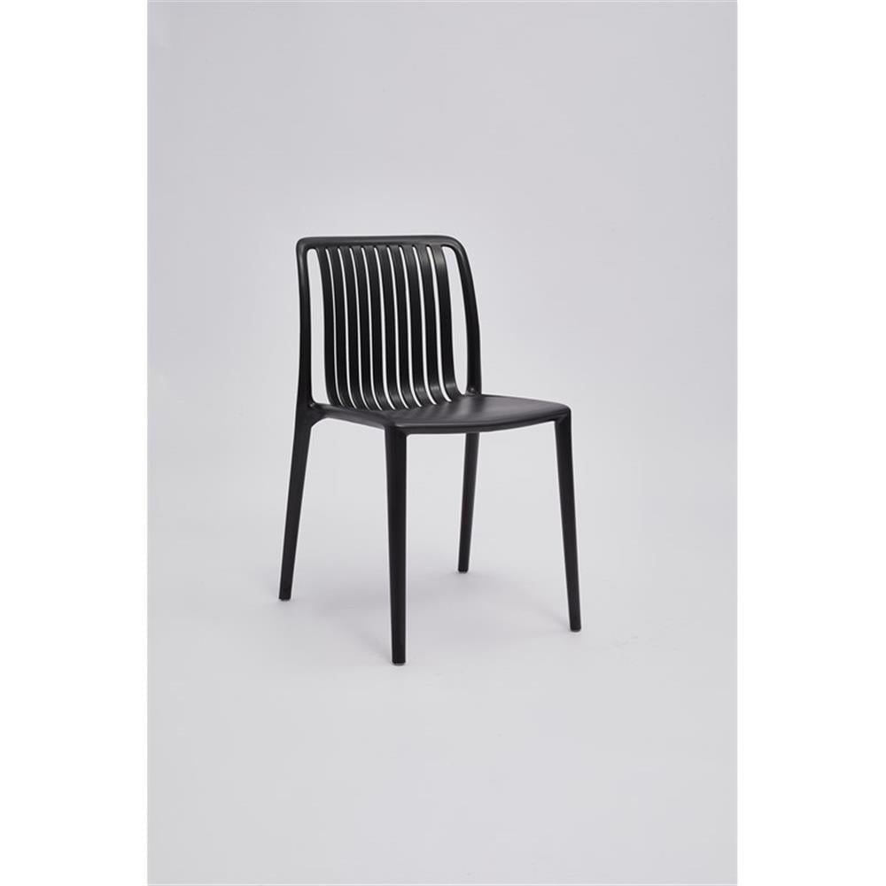 Pemberly Row Set of 4 Black Stackable Polypropylene Side Chair ...
