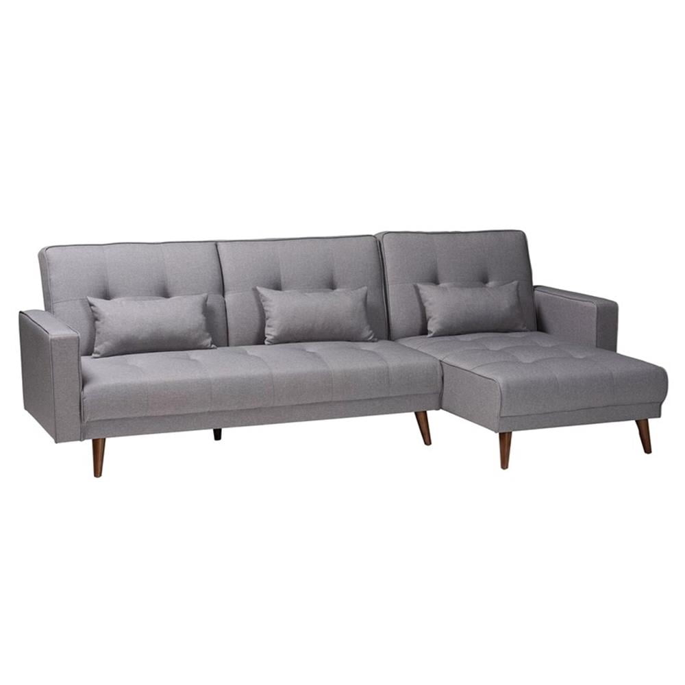 Pemberly Row Slate Fabric Upholstered Convertible Sleeper Sofa ...