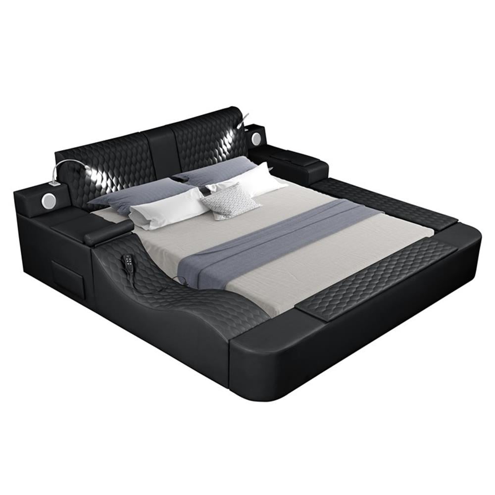Pemberly Row Smart Multifunctional Queen Size Bed Made with Wood in ...