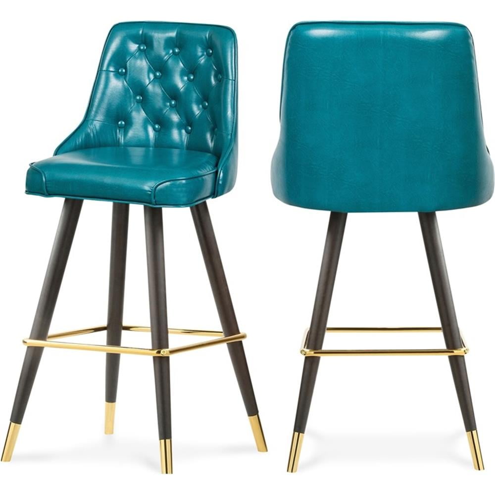 Pemberly Row Soft Teal Vegan Leather Counter Stool (Set of 2) - Walmart.com