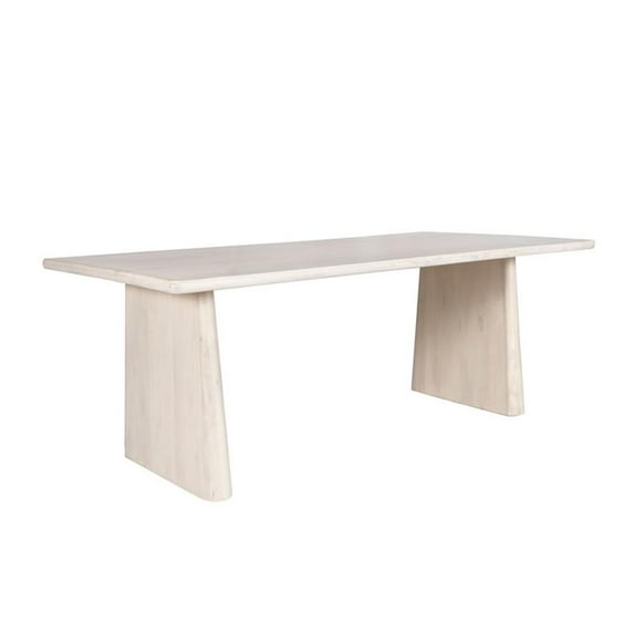 Pemberly Row Solid Acacia Wood 80" Rectangle Dining Table in Light Oak ...