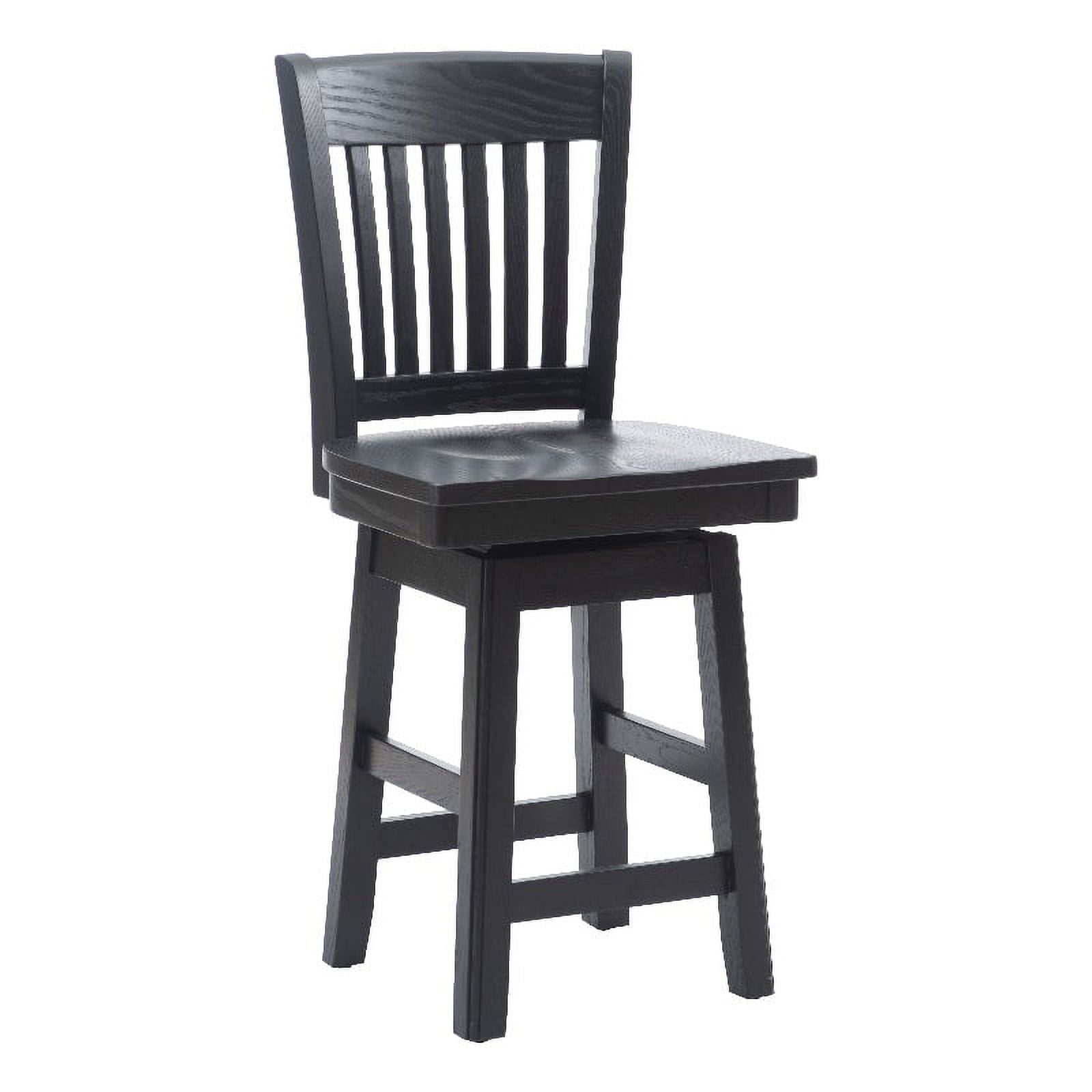 Pemberly Row Solid Beechwood Slat Back Swivel 24" Counter Height Stool ...