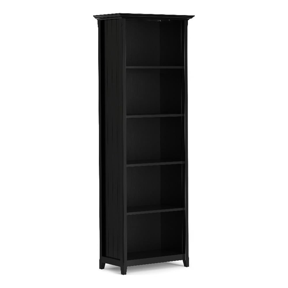 Pemberly Row Solid Wood 72 inch x 26 inch Transitional 5 Shelf Bookcase ...