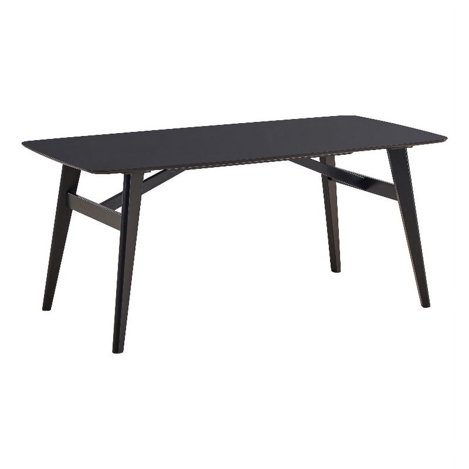 Pemberly Row Solid Wood Frame Rectangular Dining Table in Black ...
