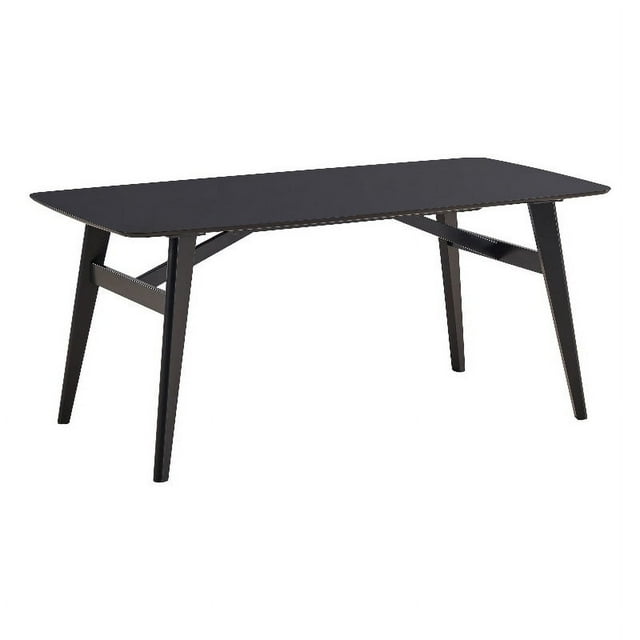 Pemberly Row Solid Wood Frame Rectangular Dining Table in Black ...