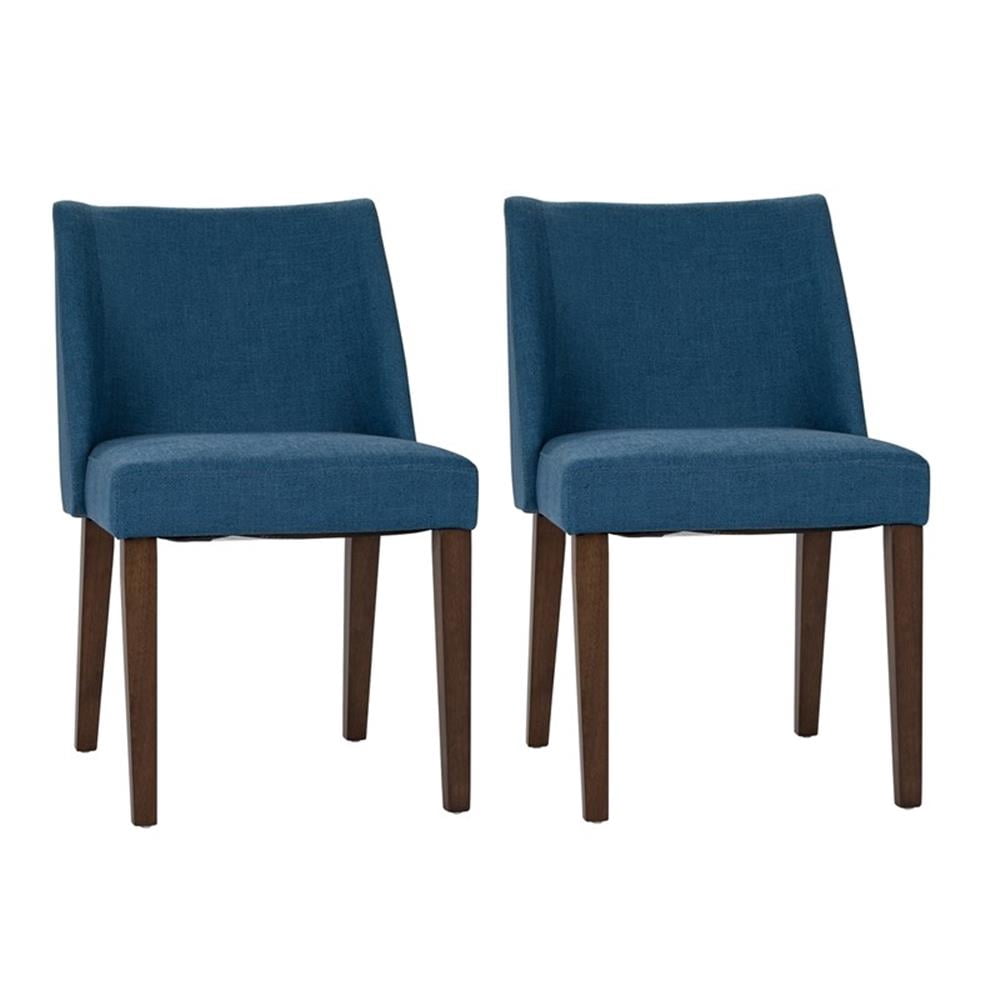 Pemberly Row Space Savers Medium Brown Nido Chair - Blue (RTA)-Set of 2 ...