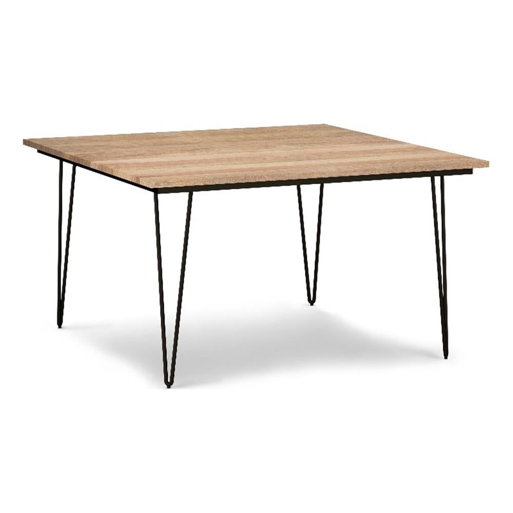 Pemberly Row Square Contemporary Wood/Metal Dining Table in Brown ...