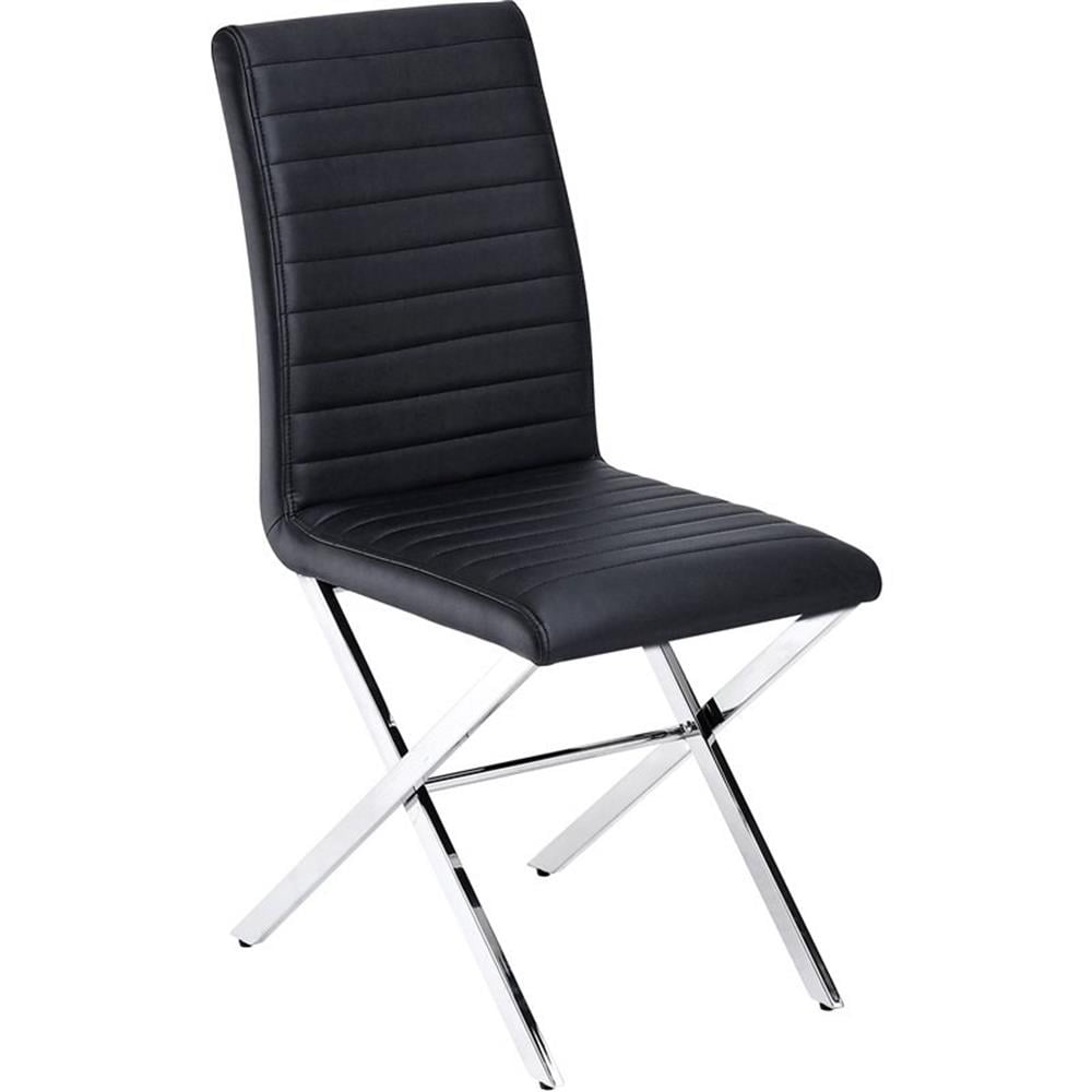 Pemberly Row Stainless Steel Dining Chair in Black (Set of 2) - Walmart.com