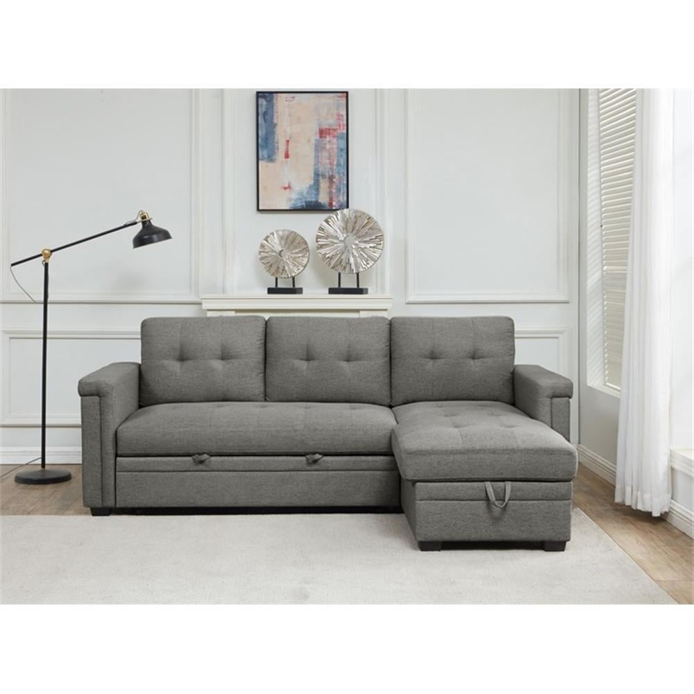Pemberly Row Storage Reversible Conversible Sectional Sofa Sleeper in ...