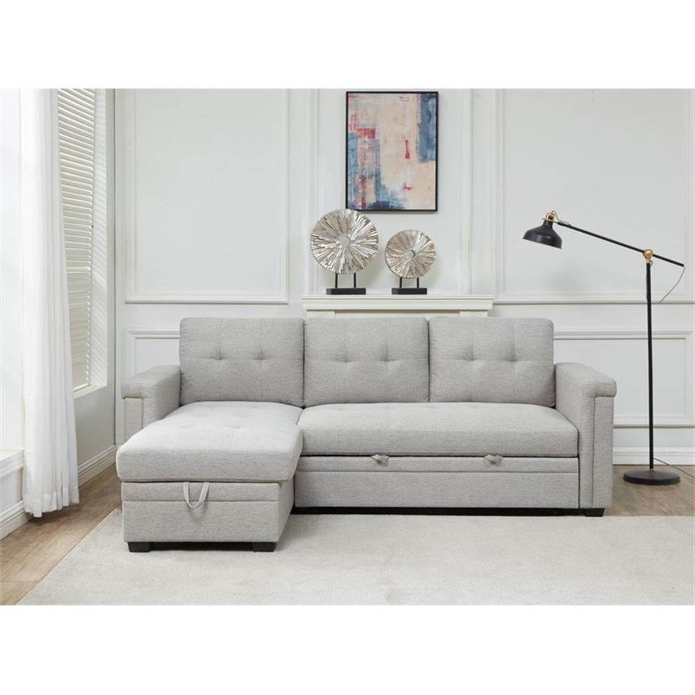 Pemberly Row Storage Reversible Conversible Sectional Sofa Sleeper in ...