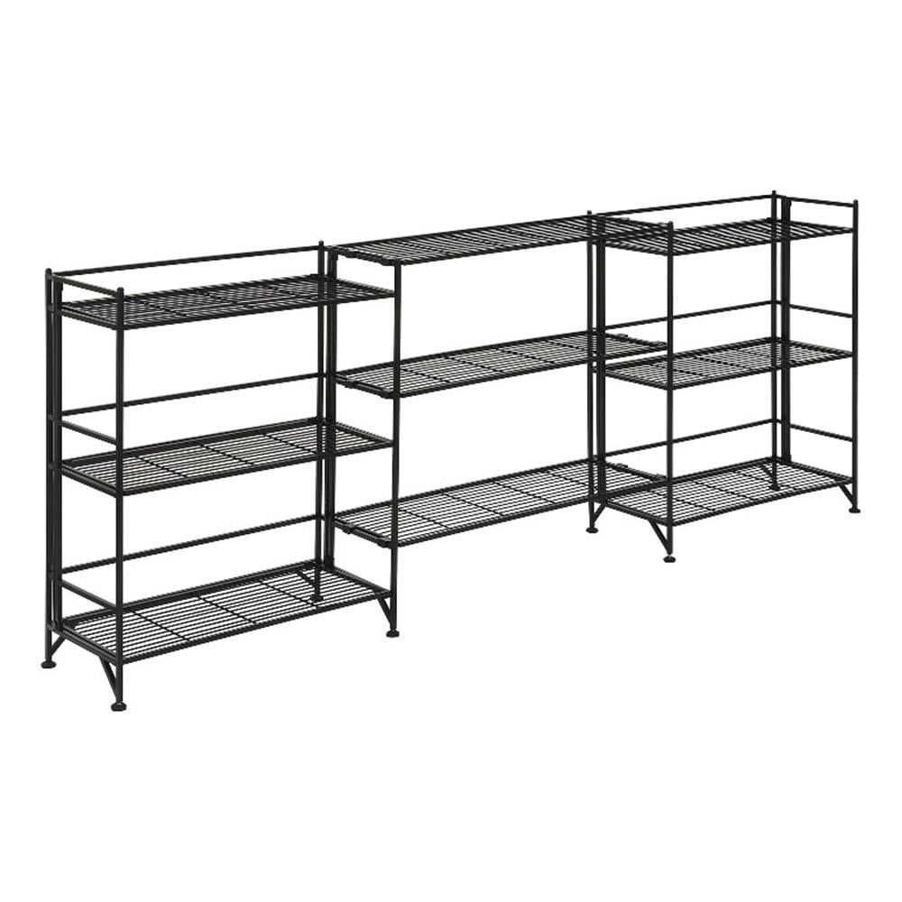 Pemberly Row Storage Wide Folding Shelves w/3 Deluxe Extensions in ...