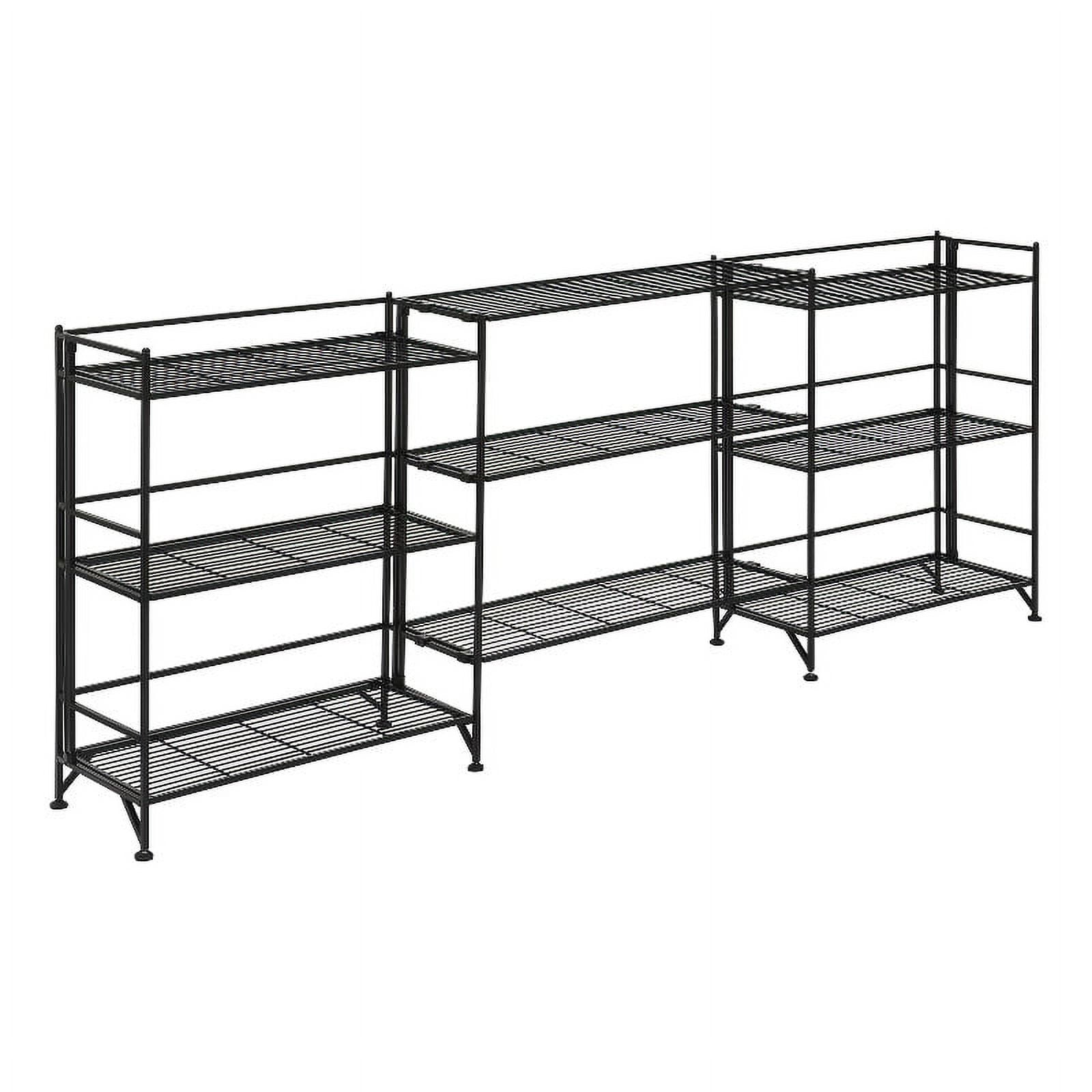 Pemberly Row Storage Wide Folding Shelves w/3 Deluxe Extensions in ...