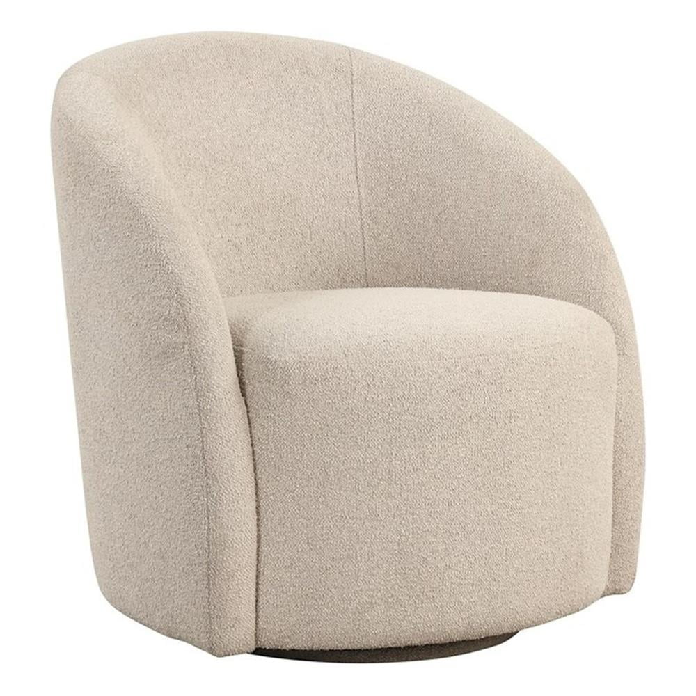 Pemberly Row Swivel Accent Chair in Khaki Beige Fabric Upholstery ...