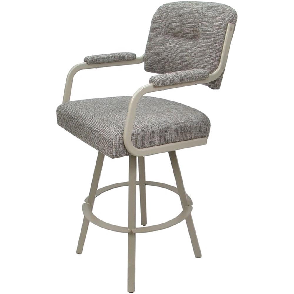 Pemberly Row Swivel Extra Tall 34" Metal Bar Stool in Jetty June Khaki ...