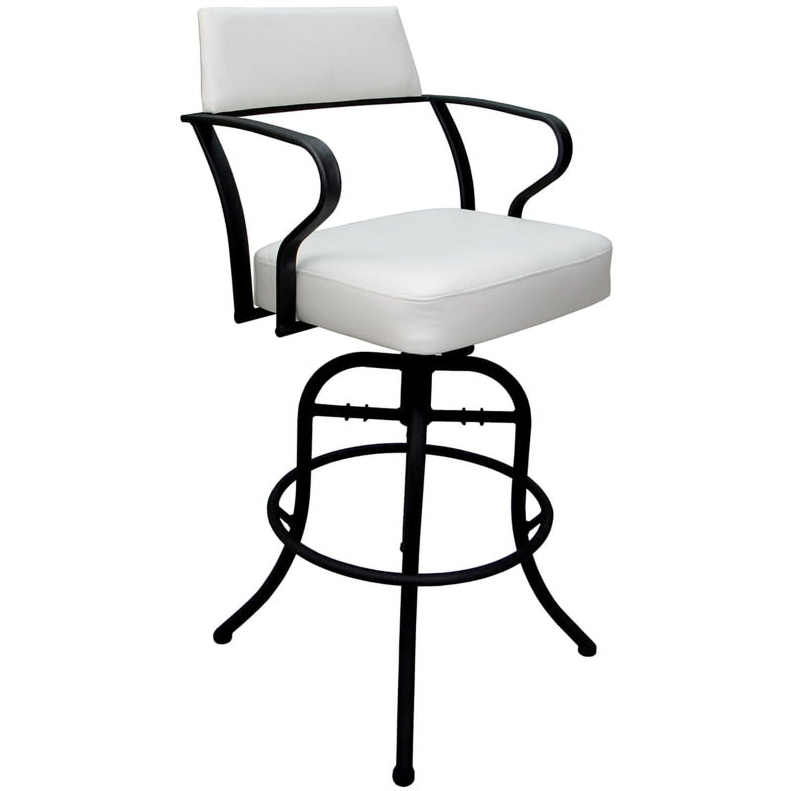 Pemberly Row Swivel Tilt Bar 30" Metal Bar Stool - White Vinyl - Black ...