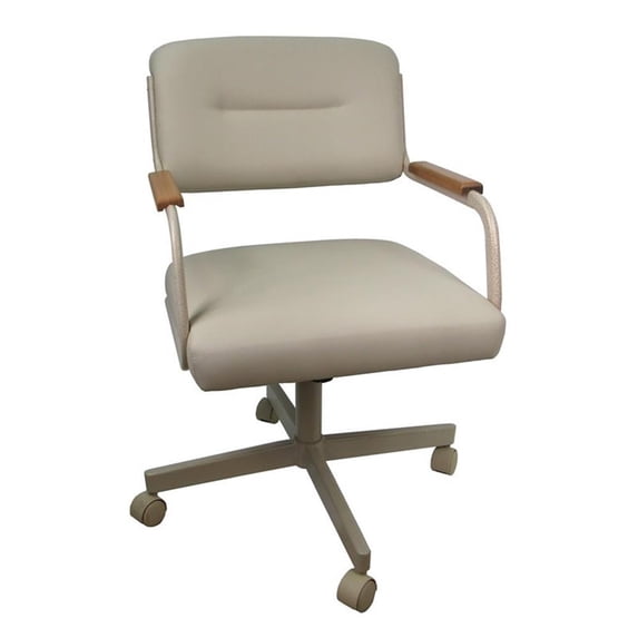 Pemberly Row Swivel Tilt Caster Chair on Wheels in Ocean Beige and ...
