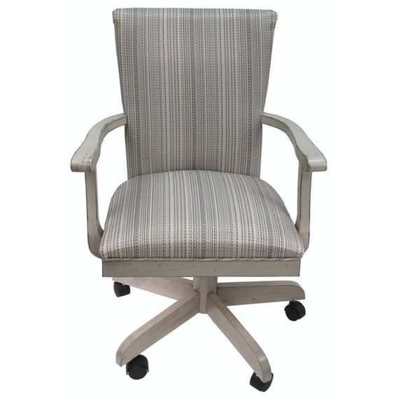 Pemberly Row Swivel Wood Dining Caster Chair on Wheels in Natural Fun ...