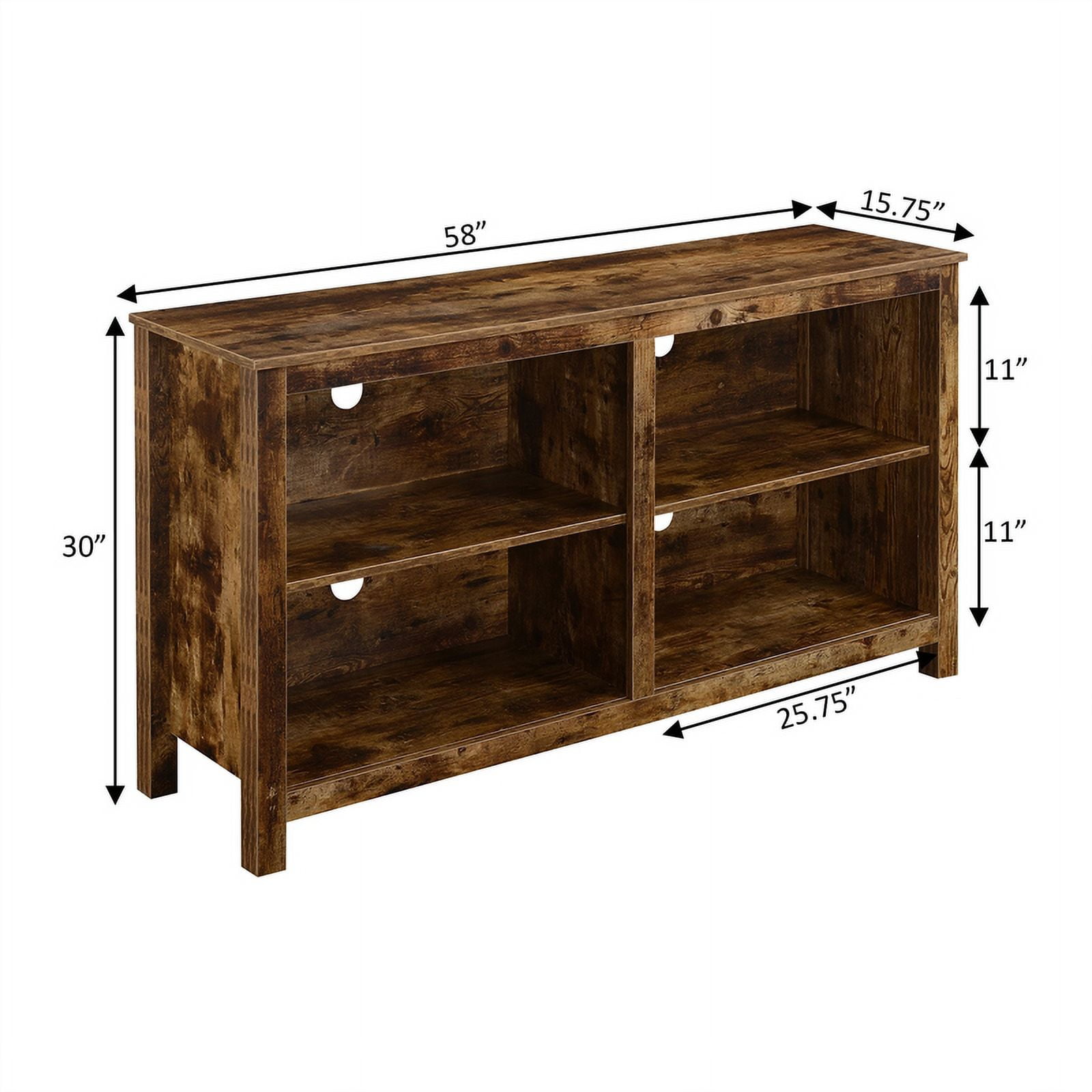 Pemberly Row TV Stand with Shelves for TVs up to 65 Inches in Walnut ...