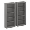 Pemberly Row Tall 5 Shelf Bookcase Set of 2 in Driftwood Gray ...