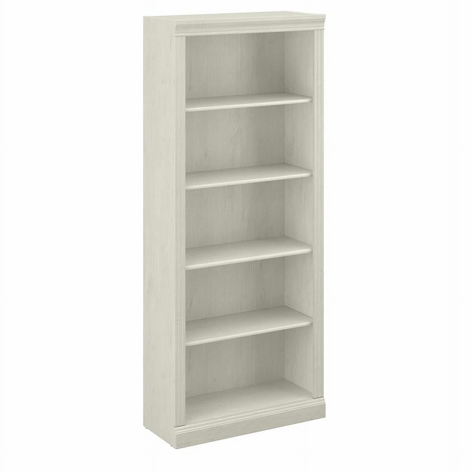 Pemberly Row Tall 5 Shelf Bookcase in Linen White Oak - Engineered Wood ...