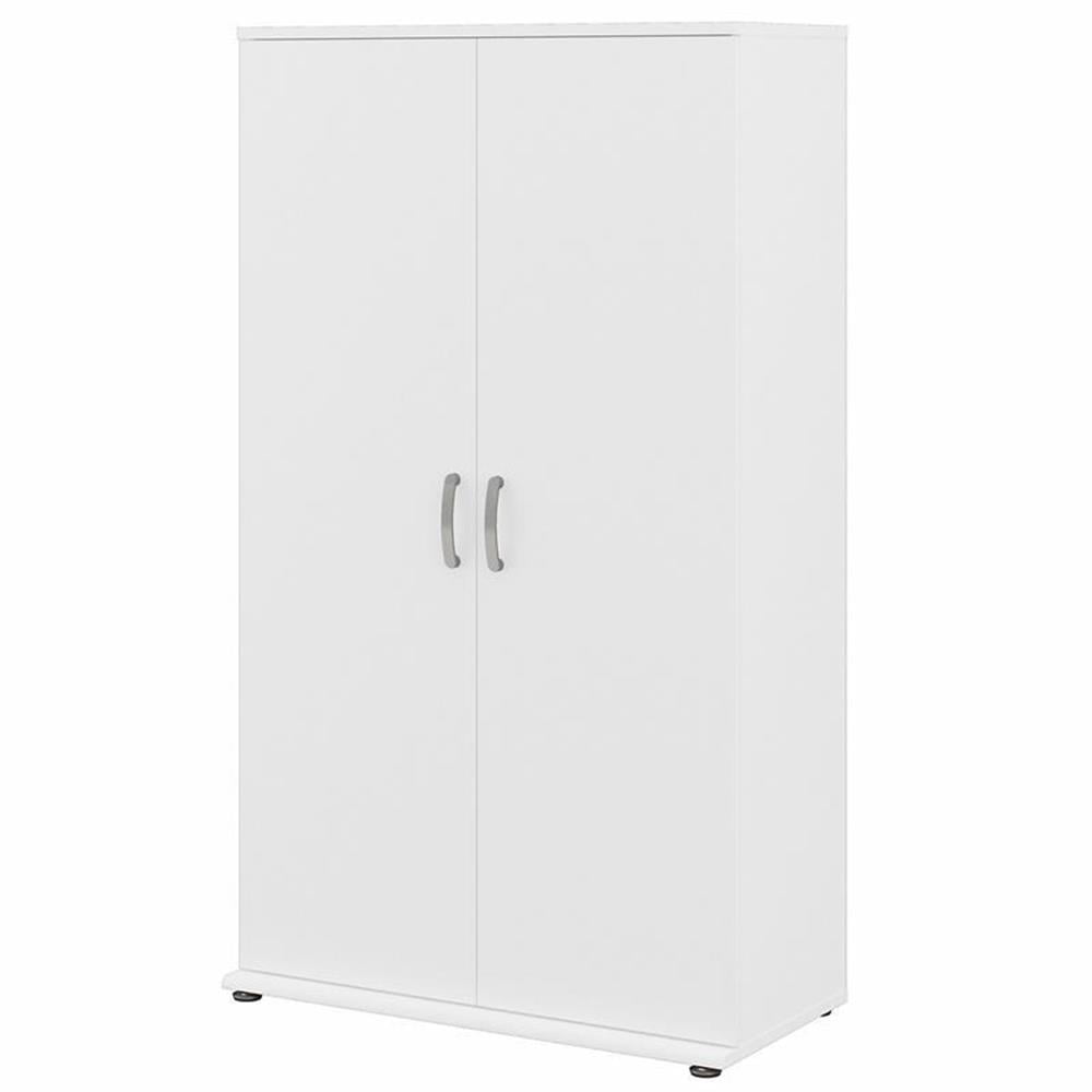 Pemberly Row Universal Tall Storage Cabinet w/ Doors in White ...