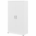 Pemberly Row Universal Tall Storage Cabinet w/ Doors in White ...