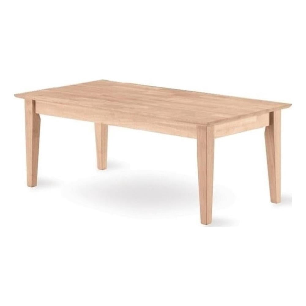 Pemberly Row Tall Shaker Unfinished Coffee Table in Natural Espresso ...