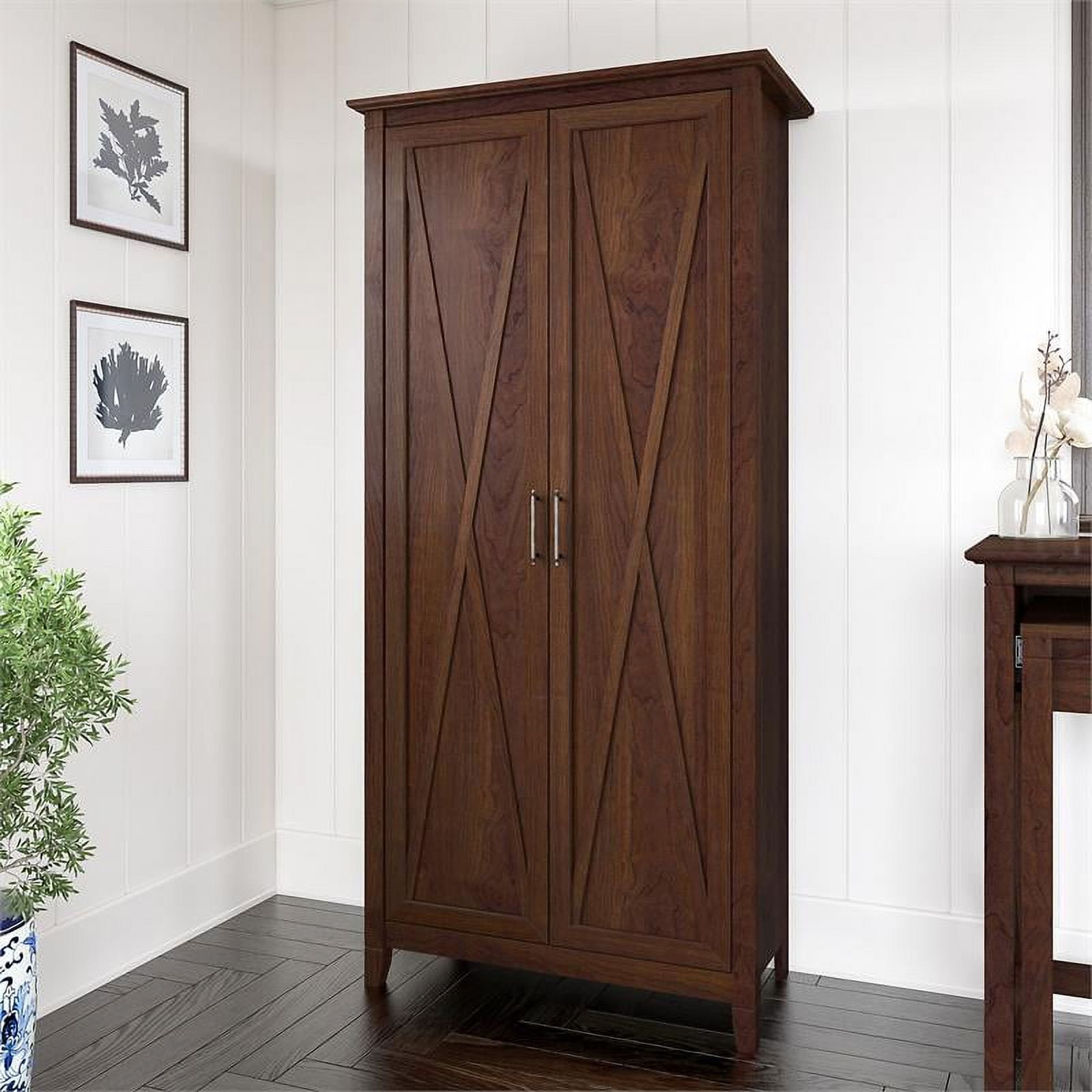 Pemberly Row Tall Storage Cabinet with Doors in Bing Cherry ...