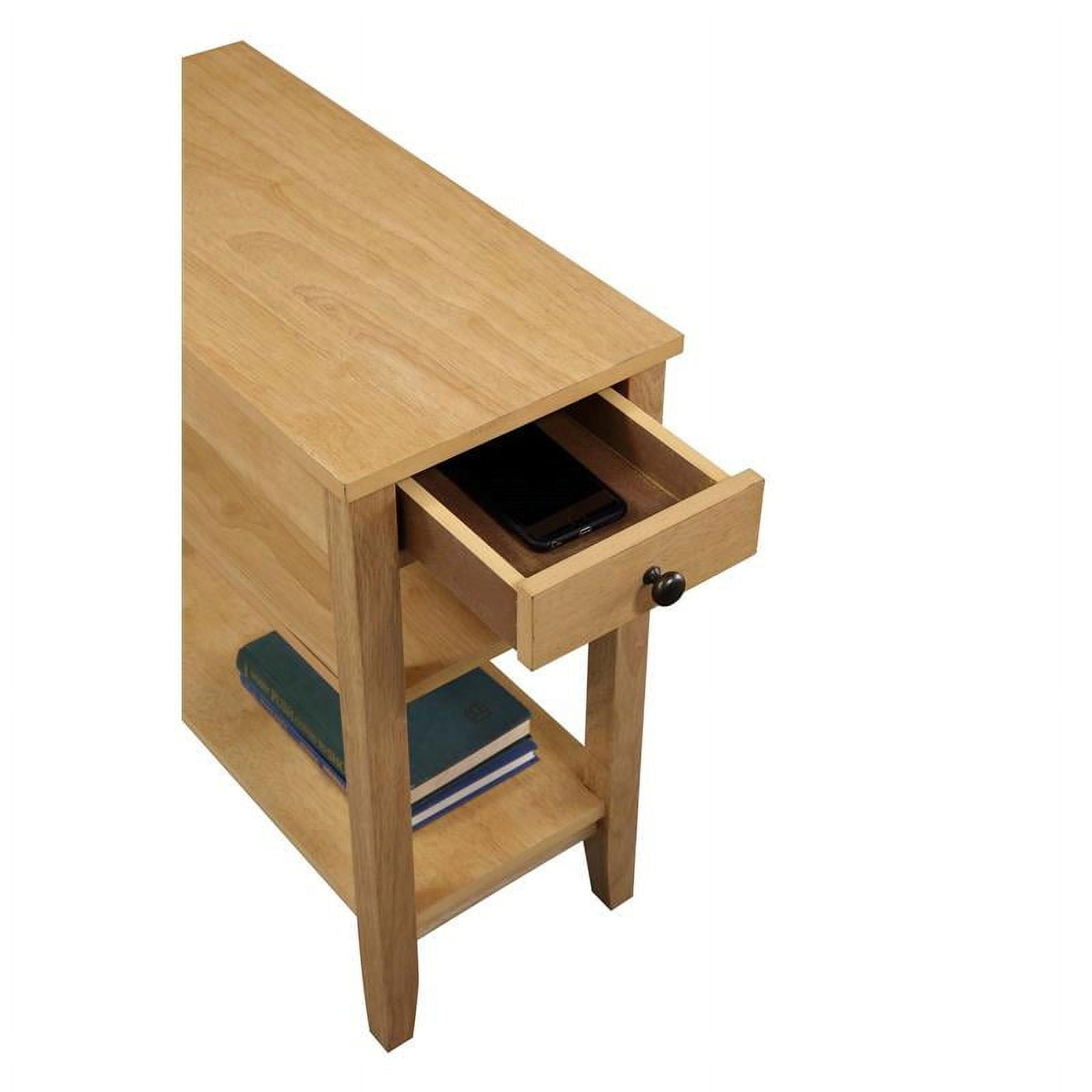 Pemberly Row Three-Tier End Table With Drawer in Natural Wood Finish ...