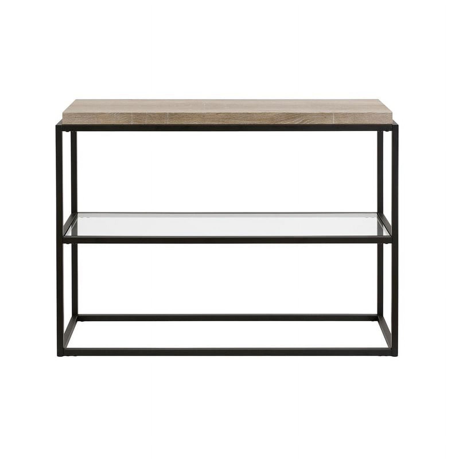 Pemberly Row Traditional 42" Black and Bronze Metal Console Table ...
