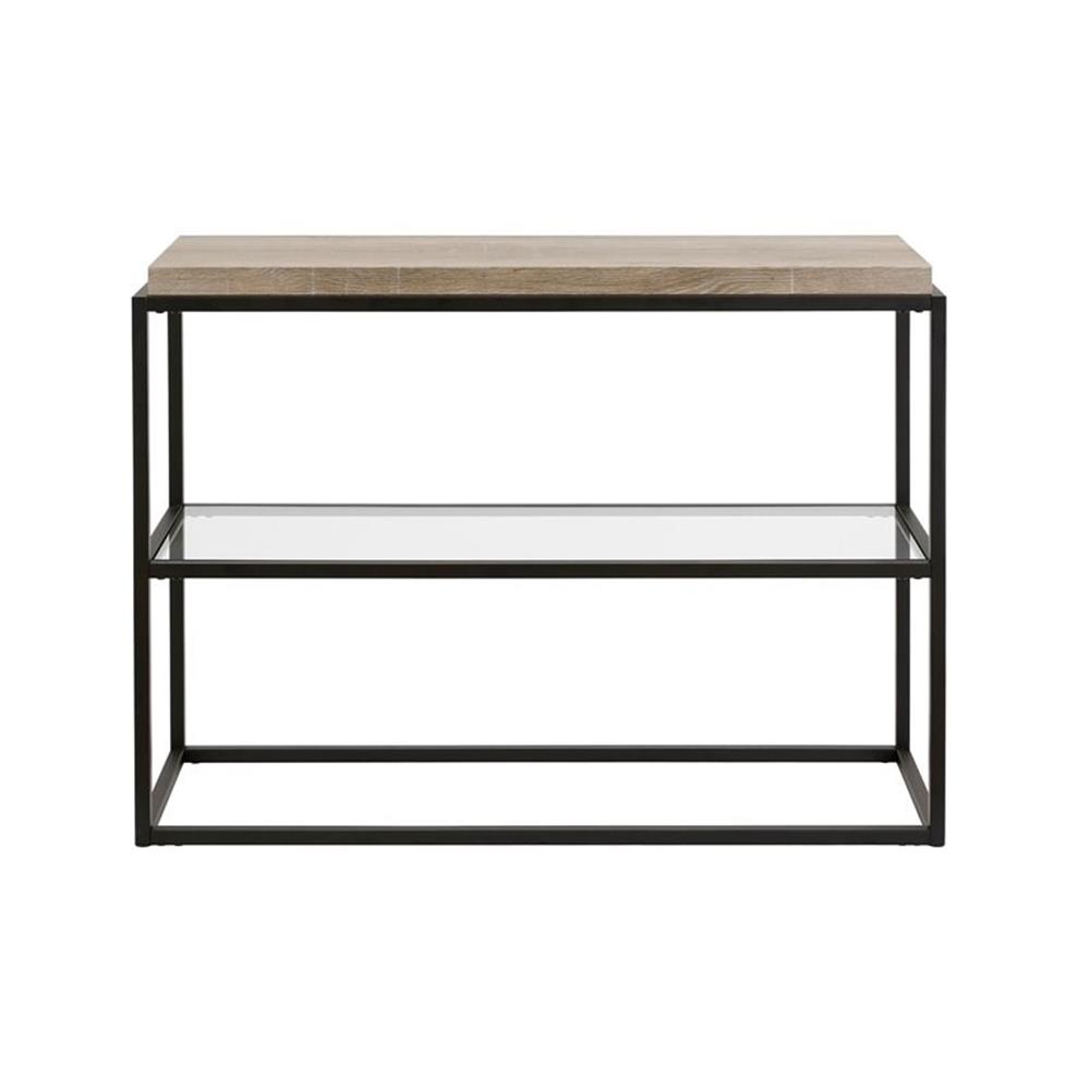 Pemberly Row Traditional 42" Black and Bronze Metal Console Table ...