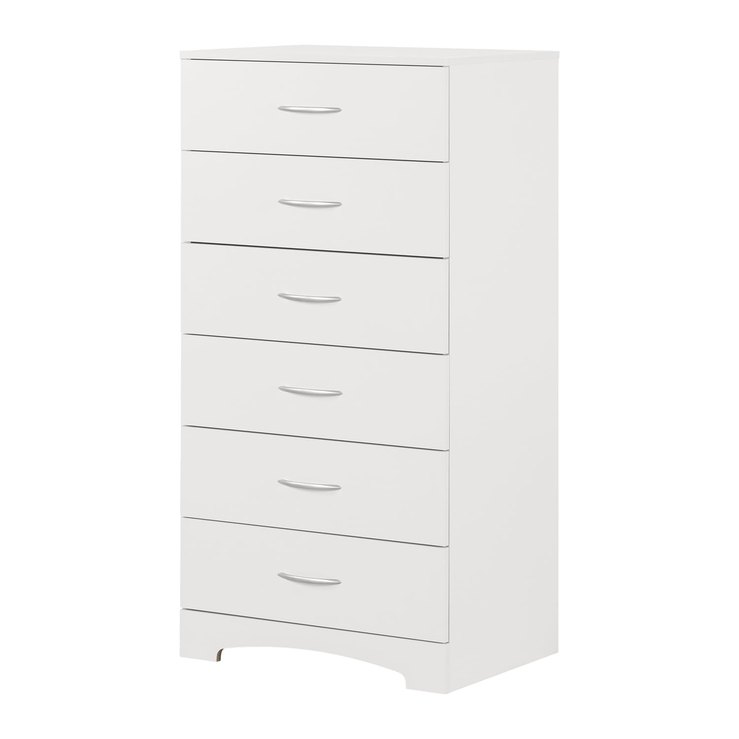 Pemberly Row Traditional 6-Drawer Wood Single Chest in Pure White ...