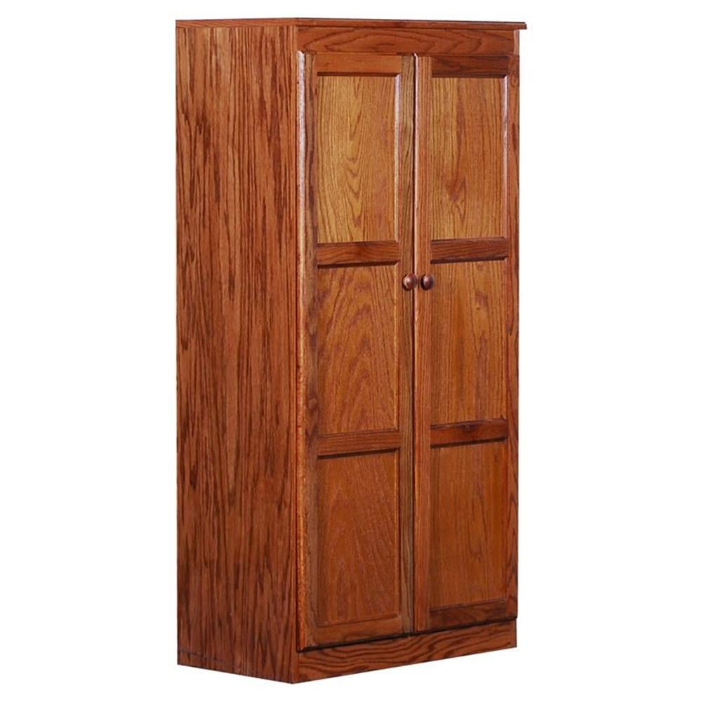 Pemberly Row Traditional 60" Wood Storage Cabinet with 4-Shelves in Dry ...