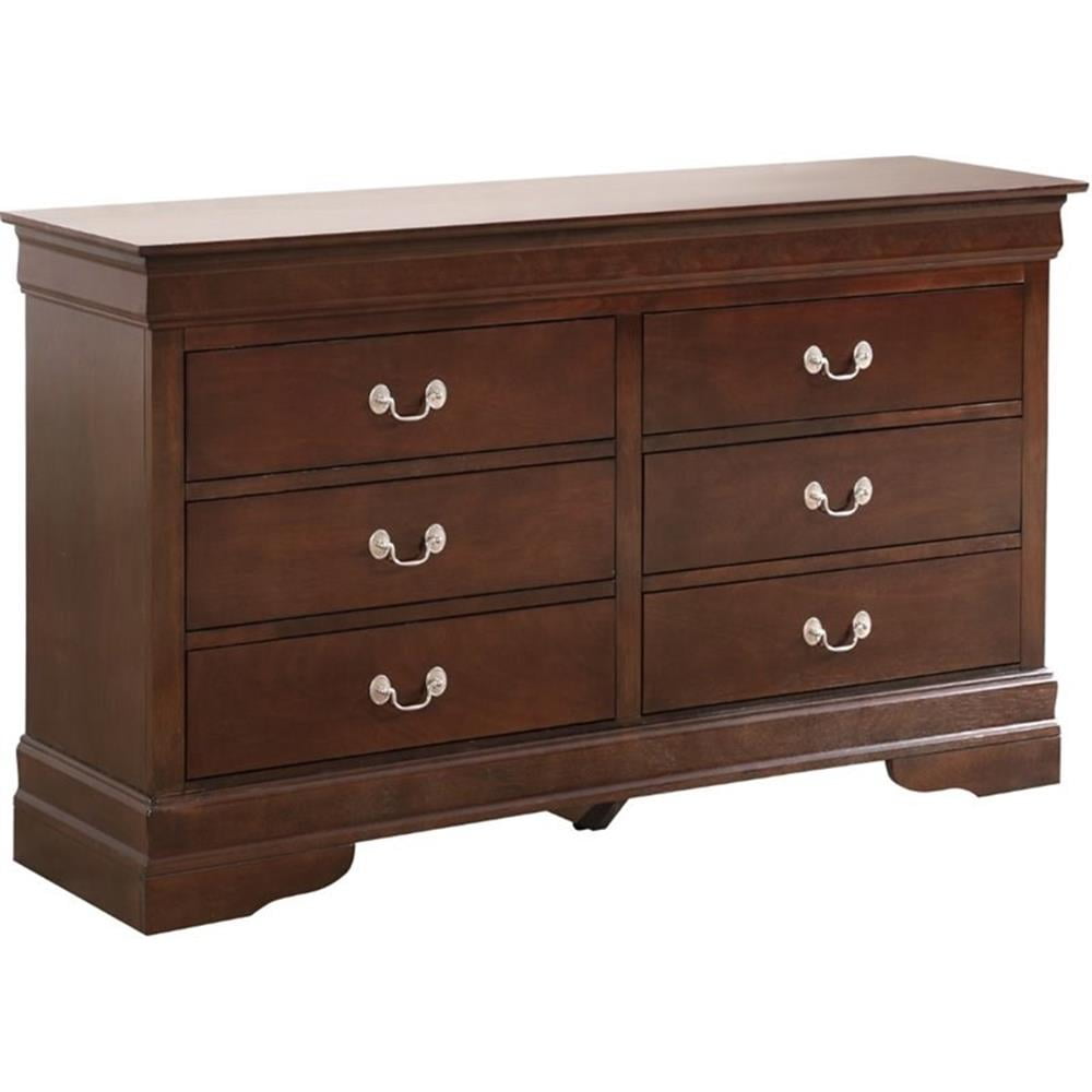 Pemberly Row Traditional Engineered Wood 6 Drawer Dresser in Cappuccino ...