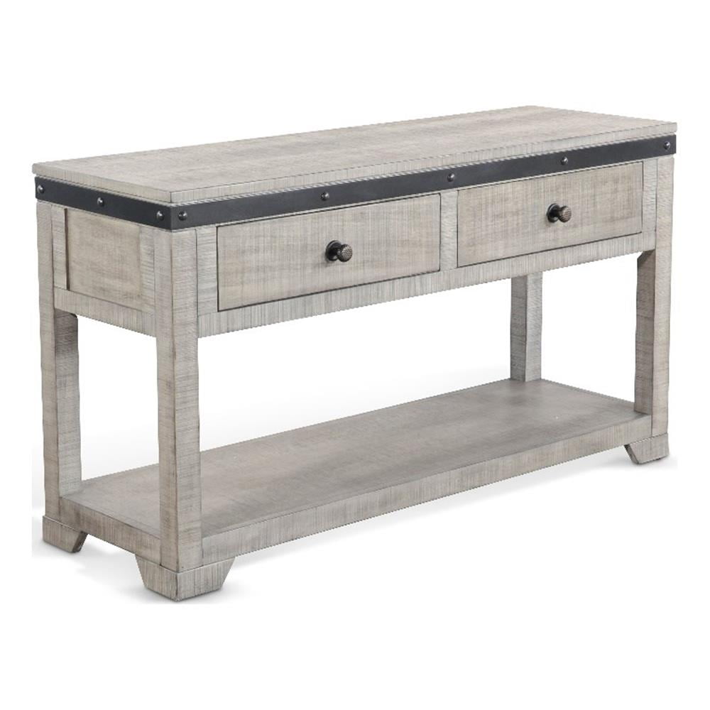 Pemberly Row Traditional Mahogany Wood Sofa Table in Alpine Gray ...