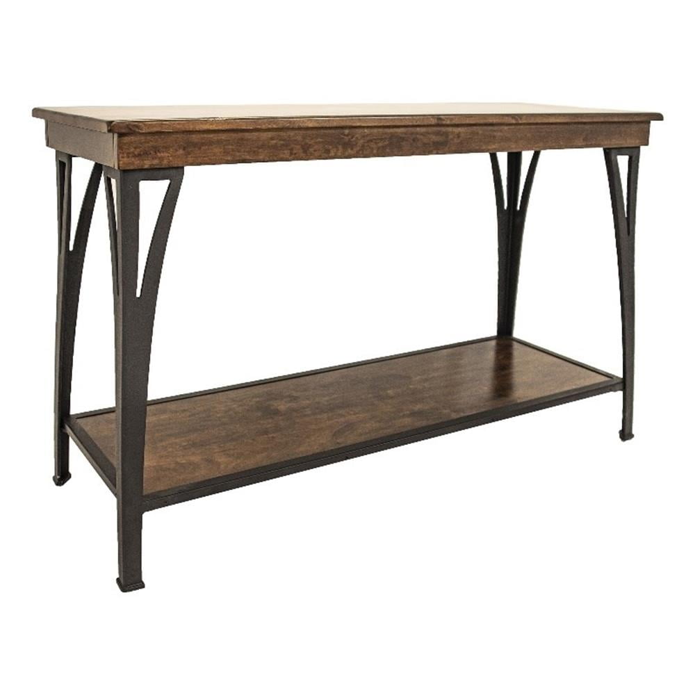 Pemberly Row Traditional Solid Birch Wood Sofa Back Table in Copper ...