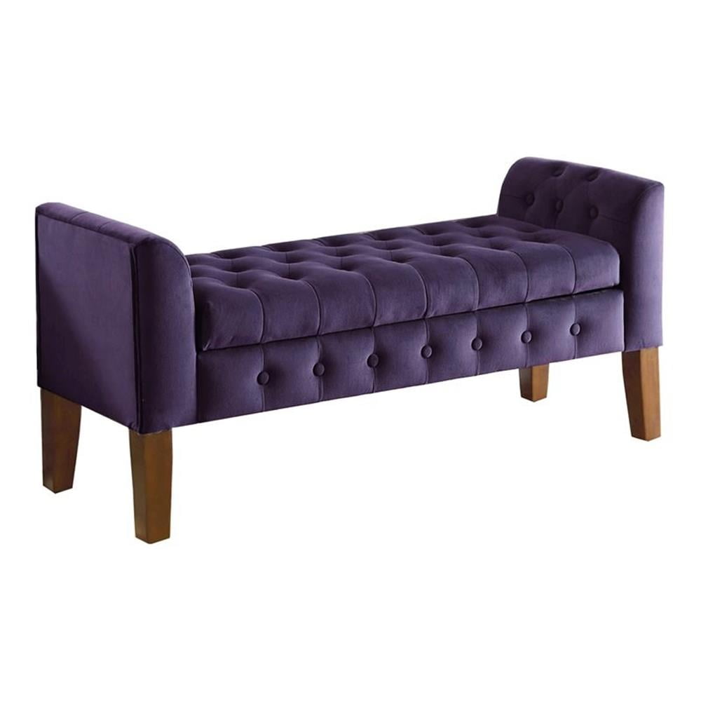 Pemberly Row Traditional Velvet Tufted Storage Bench and Settee in ...
